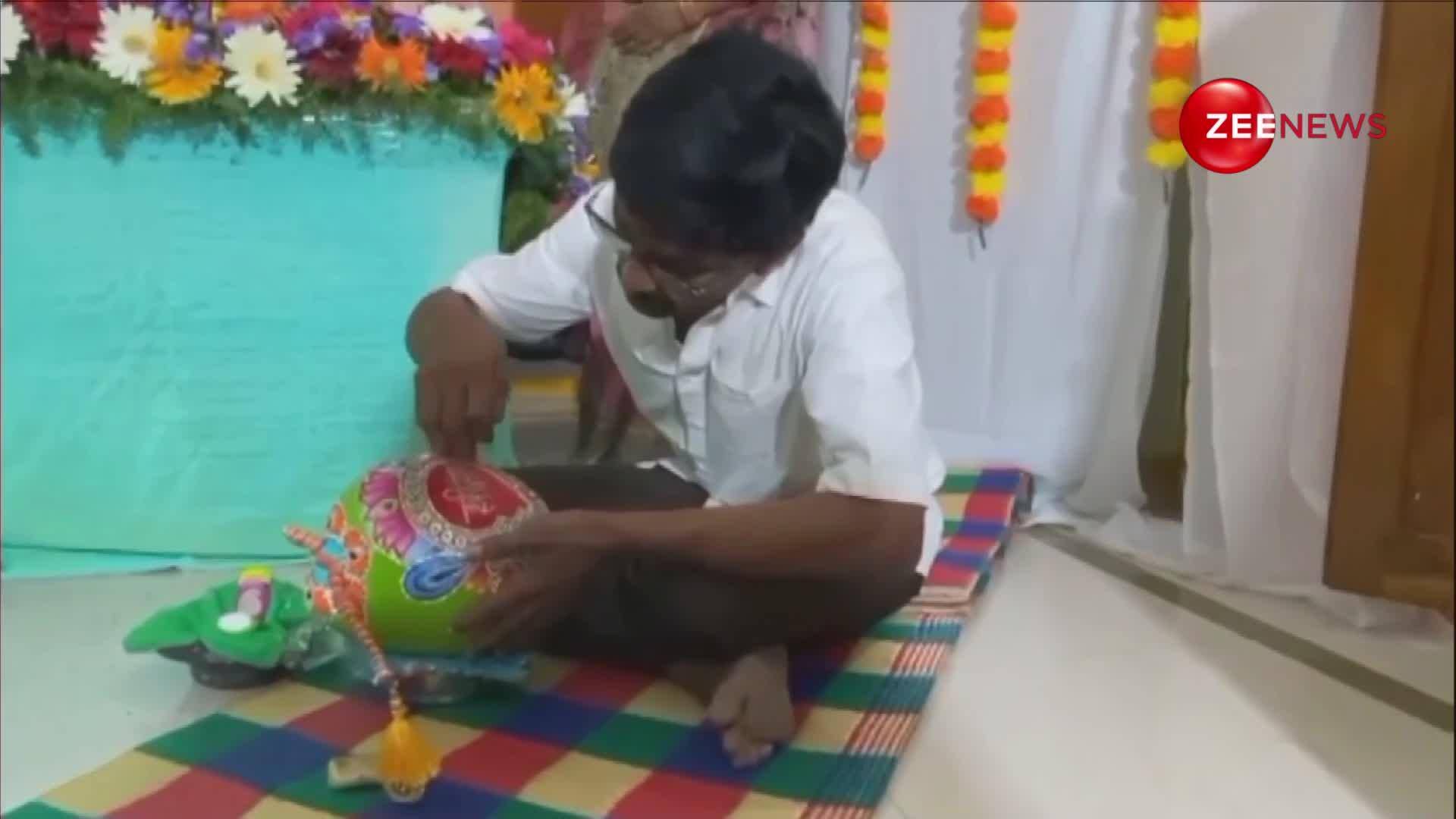 Mandapeta Couple Sends Decorated Coconuts for Ayodhya Ram Temple ...