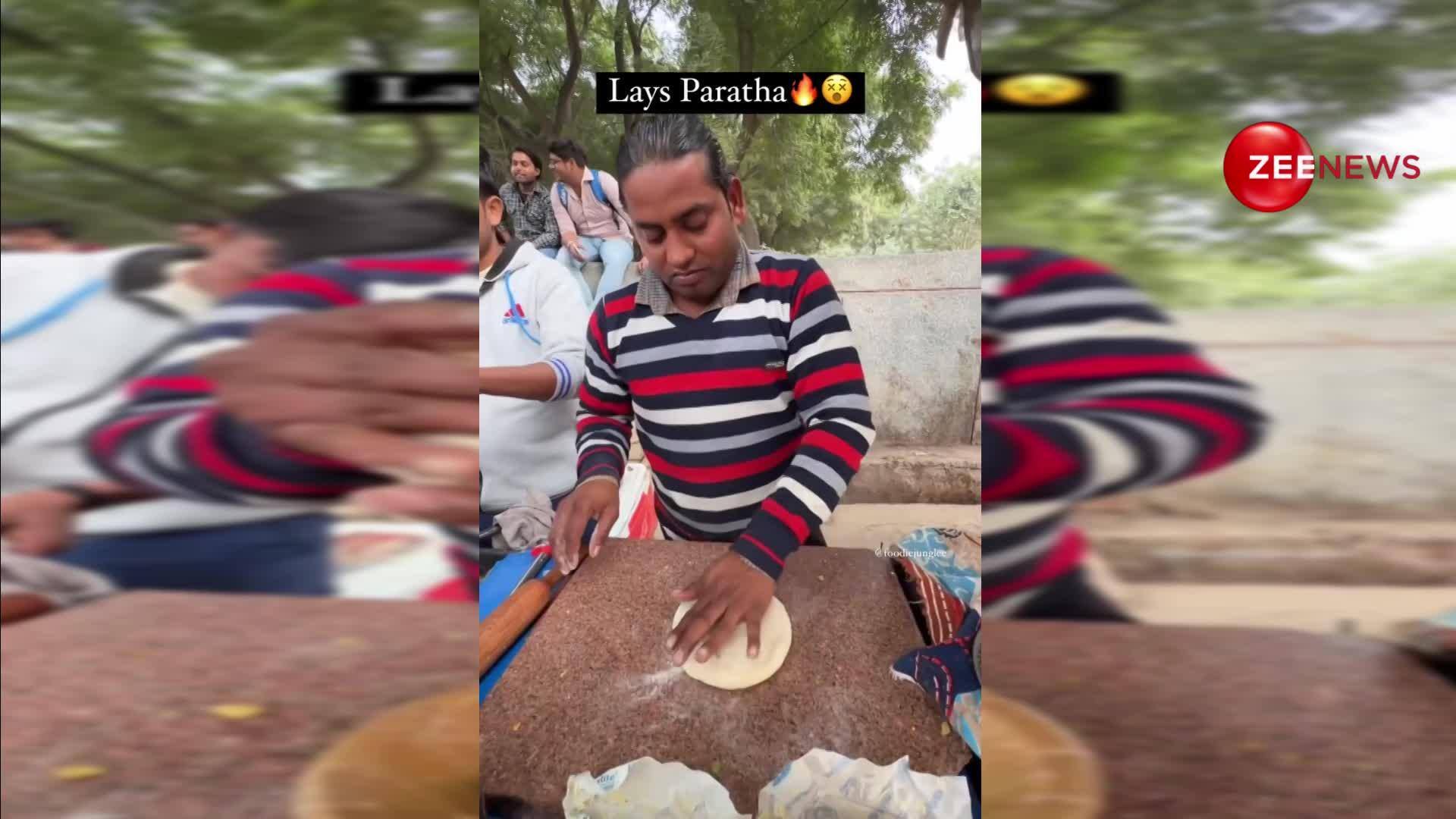VIRAL VIDEO: Insane Chips Stuffed Inside Paratha Impresses Online | Zee ...