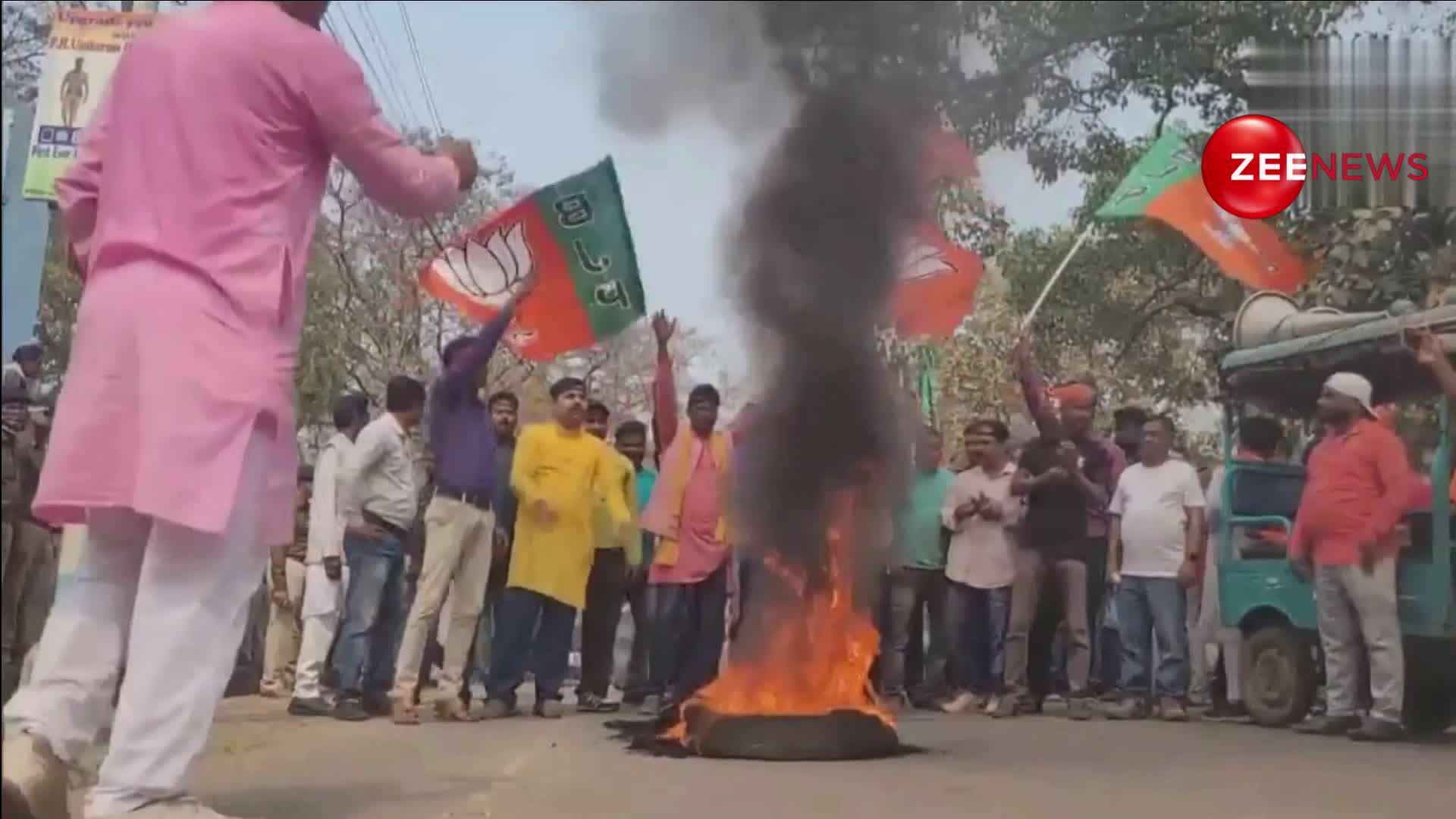 Sandeshkhali Incident: BJP Workers Protest In Purba Bardhaman, West ...