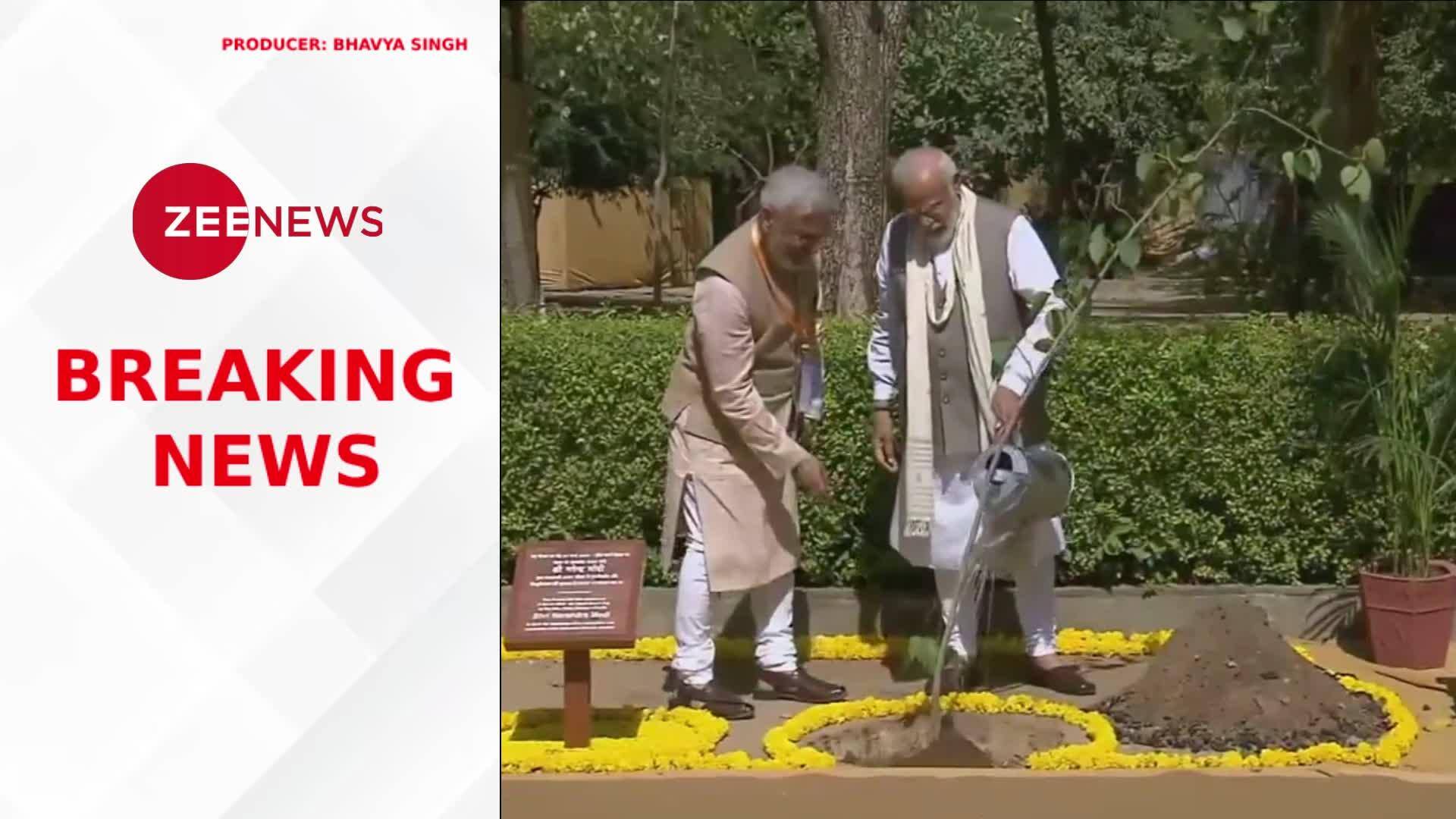 Watch: PM Modi Plants Sapling At Mahatma Gandhi Ashram In Ahmedabad ...