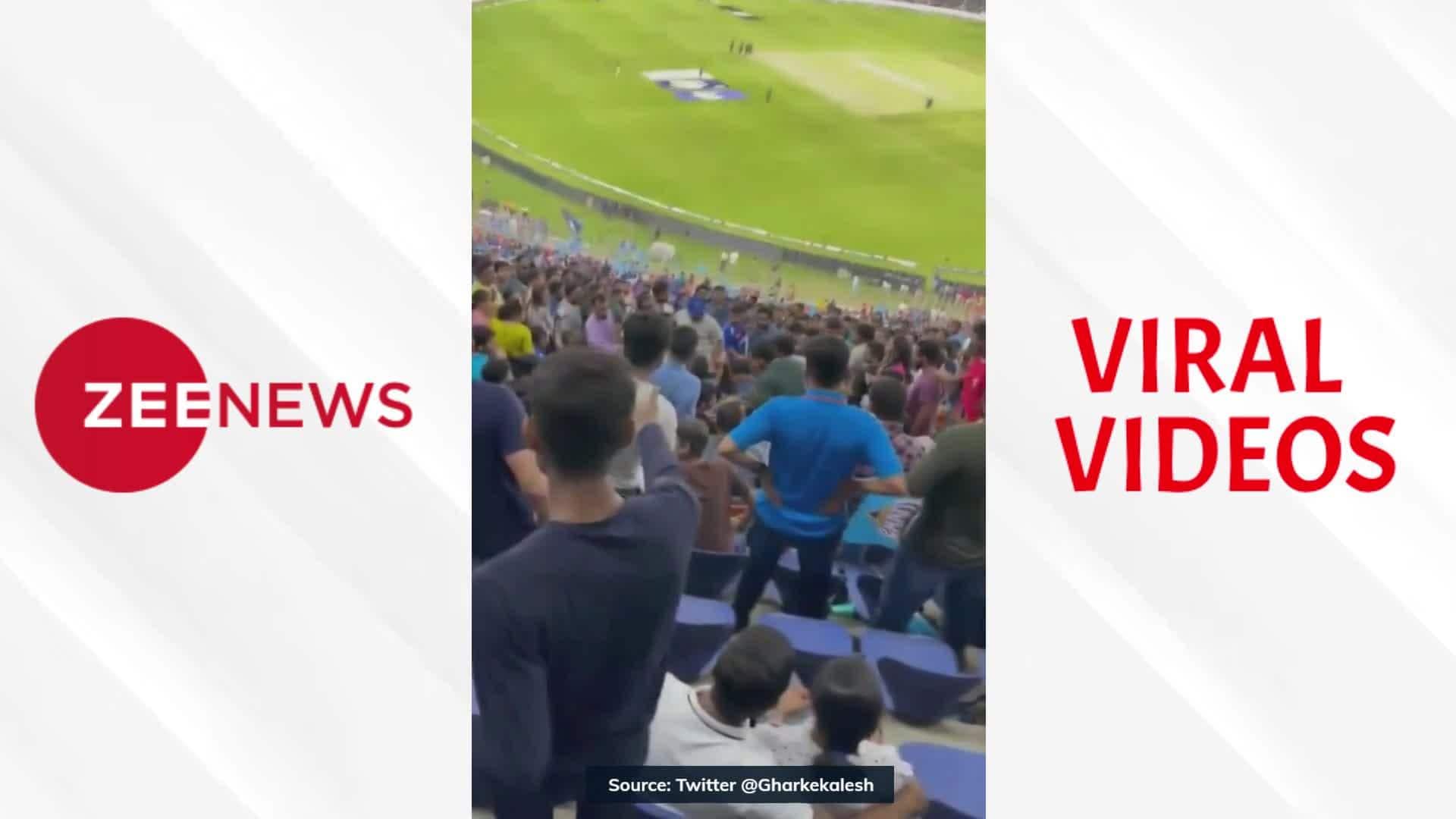 VIRAL VIDEO: Massive Fight Between MI and GT Fans Inside Narendra Modi ...