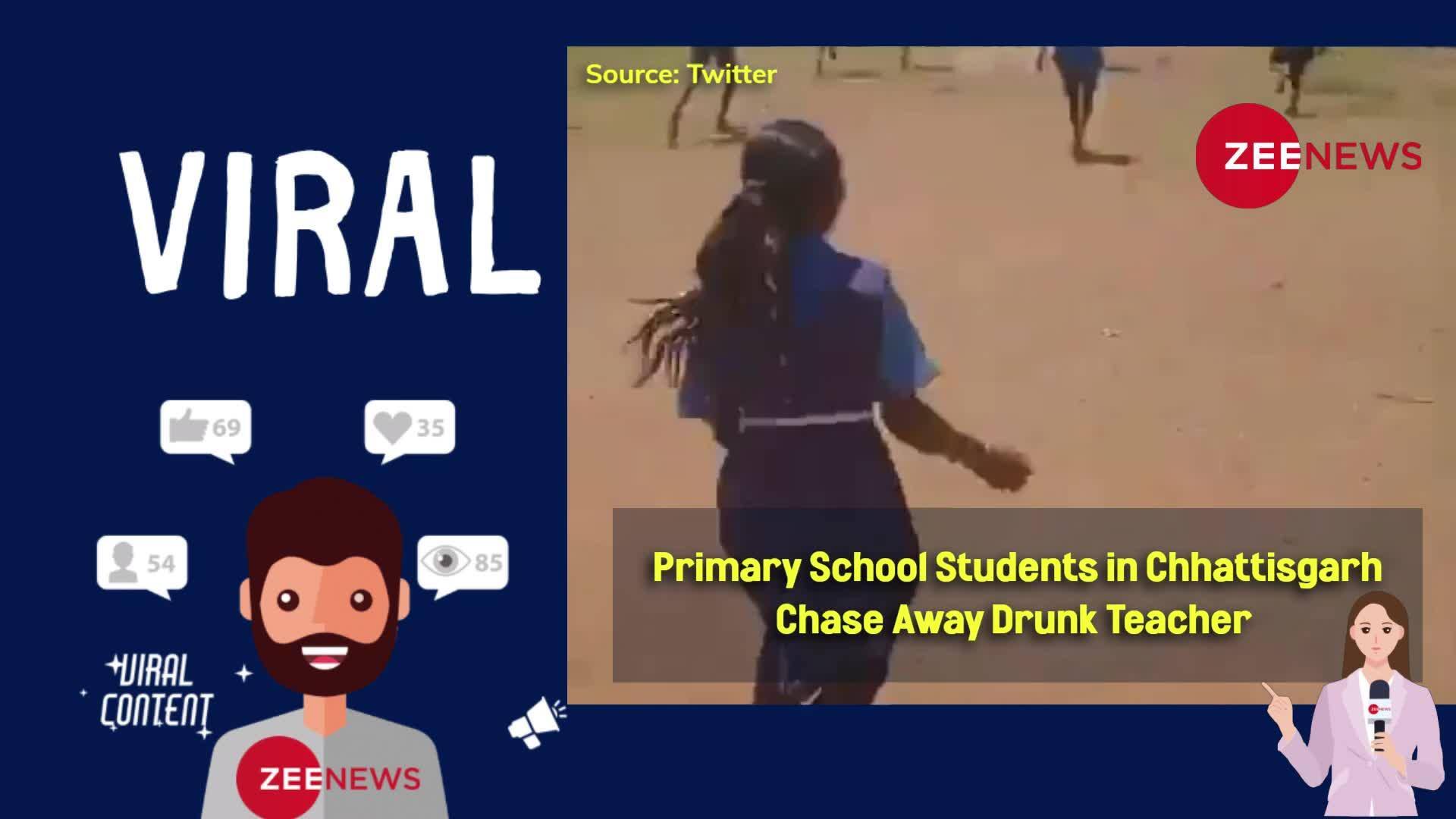 Viral Video: Primary School Students In Chhattisgarh Chase Away Drunk ...