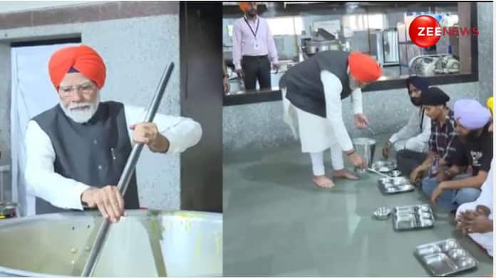 PM Modi's Langar Seva At Gurudwara Patna Sahib In Sikh Turban - Watch ...