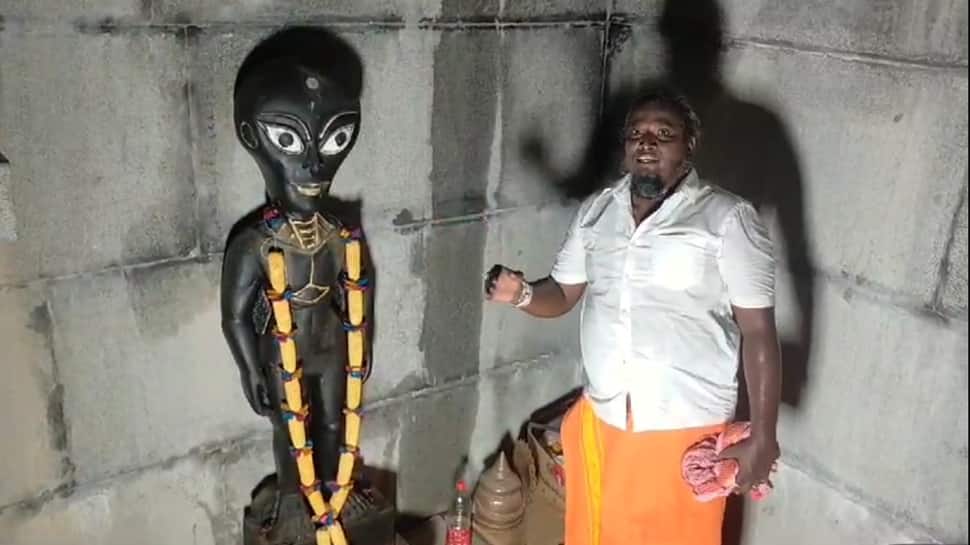 In Pics: India's First Temple Of Alien Deity; People Start Offering ...