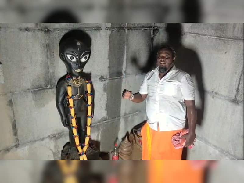 In Pics: India's First Temple Of Alien Deity; People Start Offering ...