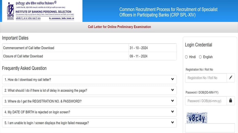 IBPS SO Prelims Exam Admit Card 2024 Released At ibps.in- Check Direct Link, Steps To Download ...