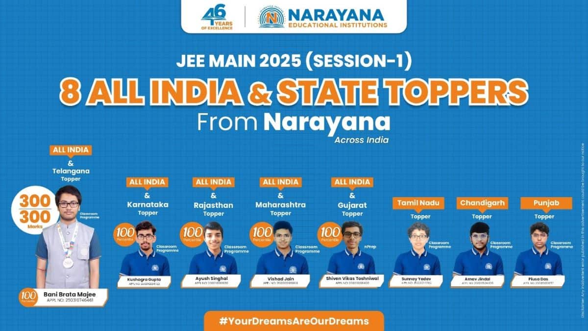 Narayana Dominates JEE Main 2025 Session 1 With Exceptional Results ...