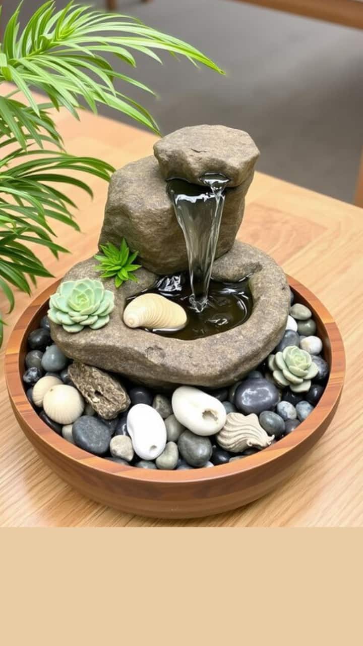 Office Waterfall Fountains Nature Wooden Fall Water Fountain For Home,