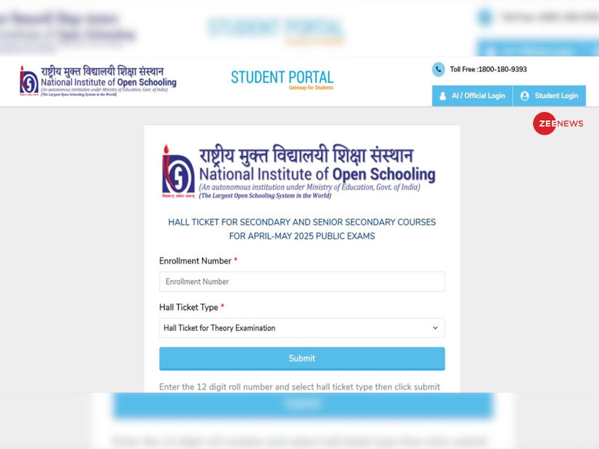 NIOS Hall Ticket 2025: Class 10th, 12th Admit Card Released At nios.ac ...