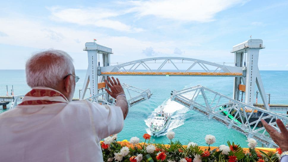 India's First Vertical Lift-Off Pamban Bridge Opens in 5 Minutes; Know ...