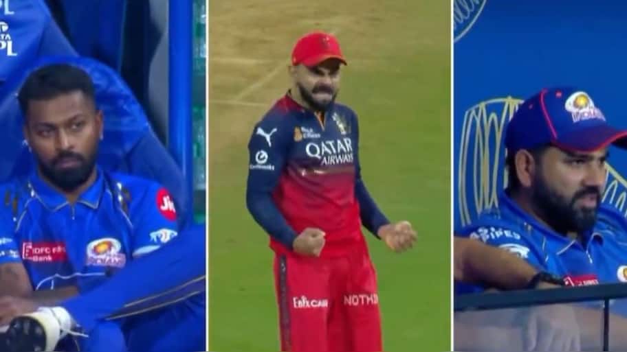 Virat Kohli’s Fiery Celebration After RCB Beat MI; Rohit Sharma ...