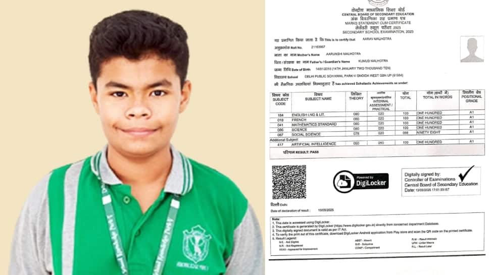 Meet 15-Year-Old Aarav Malhotra Who Scored Perfect 100 In CBSE Class 10th Results; His Sixth ...