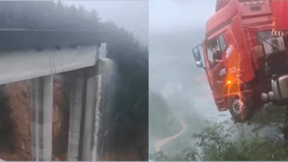 WATCH: Truck Dangles Mid-Air From Collapsed China Bridge With Driver ...