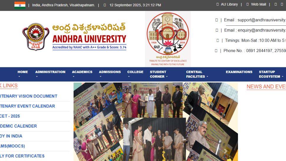 AU Result 2025 For BA, MA, MCA, BArch Released At andhrauniversity.edu ...