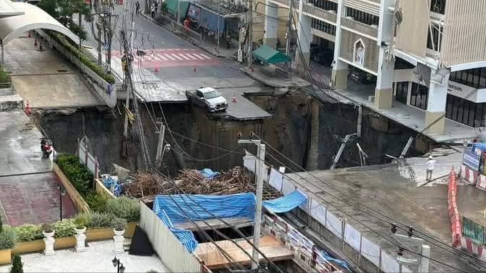 Bangkok: 50-Meter-Deep Sinkhole Swallows City Street, Sparking Panic Outside Hospital | VIRAL ...