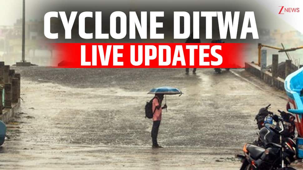 Cyclone Ditwah Highlights: Heavy Rain Floods Roads, Traps Vehicles, Damages Property In Chennai ...