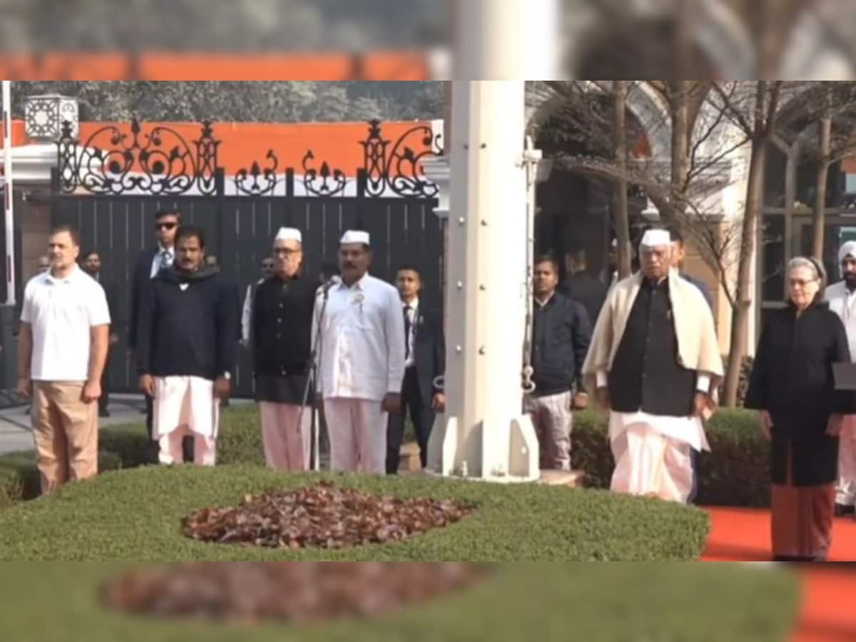 Kharge, Sonia And Rahul Gandhi Lead Congress 140th Foundation Day Flag ...