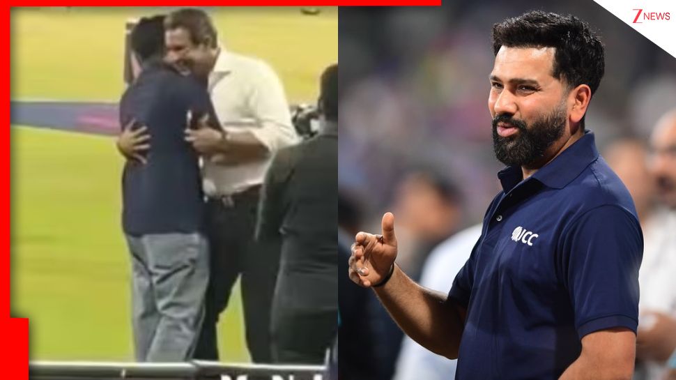 IND vs PAK: Rohit Sharma hugs Wasim Akram in Colombo, watch viral video ...