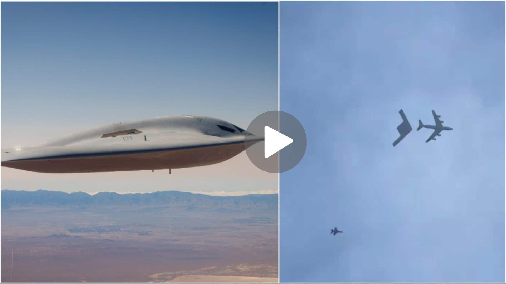 B-21 raider stealth bomber spotted in first-ever mid-air refueling ...