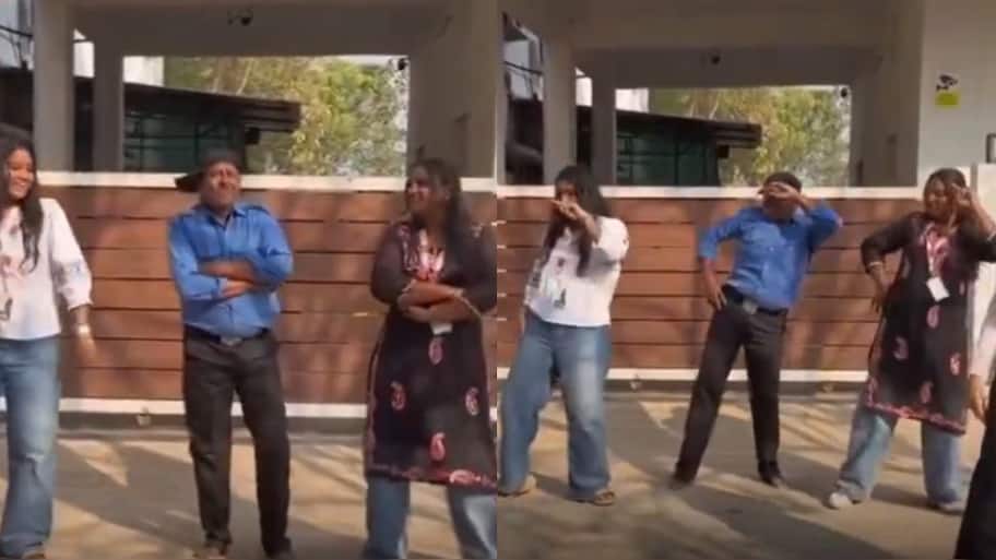 WATCH: ‘Security uncle’ grooves to 'Baby Doll' with Gen Z girls, video ...