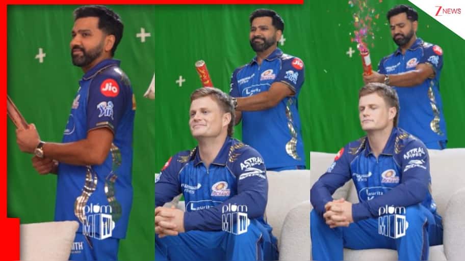 Rohit Sharma viral video: Watch MI star’s hilarious party popper fail ...