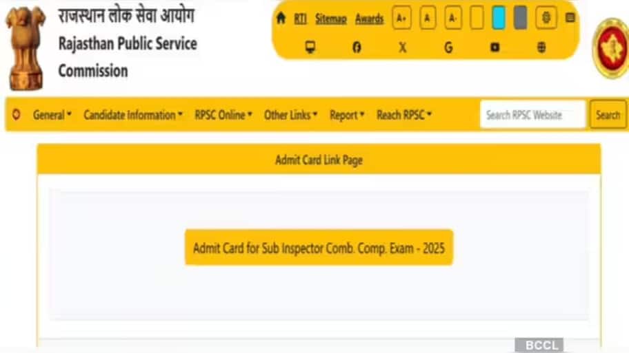 RPSC SI admit card 2026 out at official website rpsc.rajasthangov.in ...