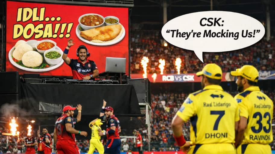 Why are CSK & RCB fighting over 'Dosa-Idli' song played at Chinnaswamy ...