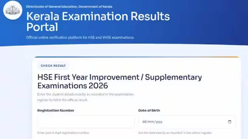 Kerala Plus One Improvement result 2026 declared at results.hse.kerala ...