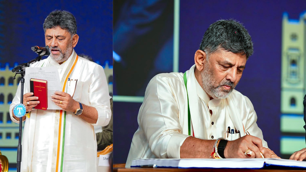 DK Shivakumar sworn in as Karnataka CM; G Parmeshwara becomes deputy CM ...