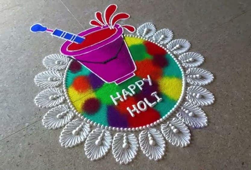 Holi Decoration Rangoli Designs 2025: Beautiful And Trendy Rangoli ...