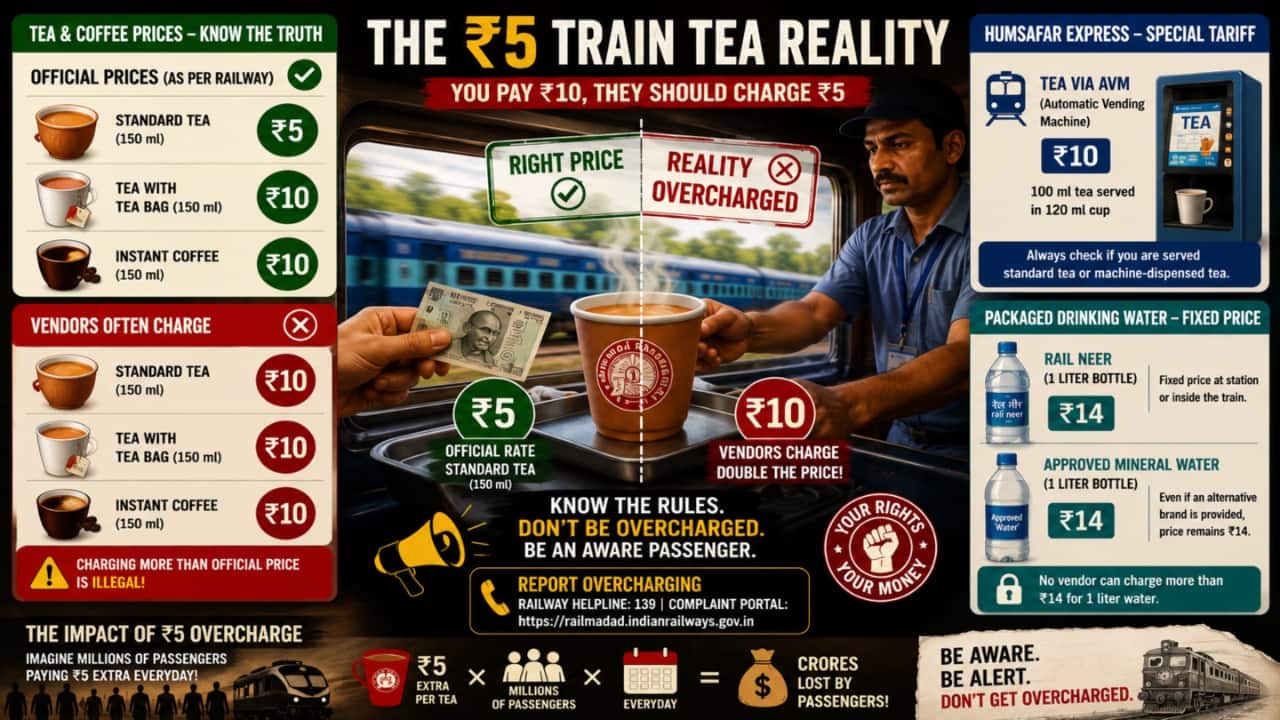 The Rs 5 train tea reality: How onboard vendors secretly overcharge ...