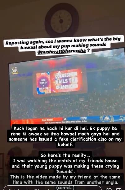 Nushrratt Bharuccha reacts after viral video from RCB win celebrations ...