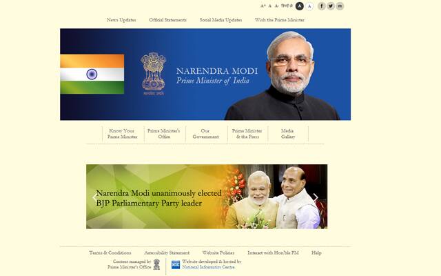 PMO website relaunched with Narendra Modi`s message, pictures | India ...