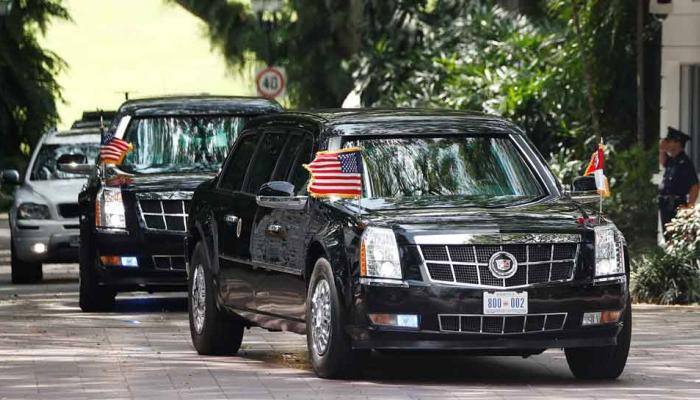 Trump shows off his armored limousine to Kim, twitter goes berserk ...