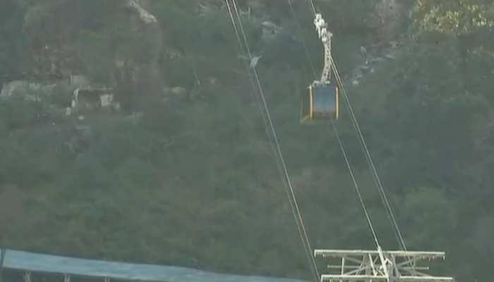Trial run of Vaishno Devi shrine-Bhairon temple passenger ropeway ...