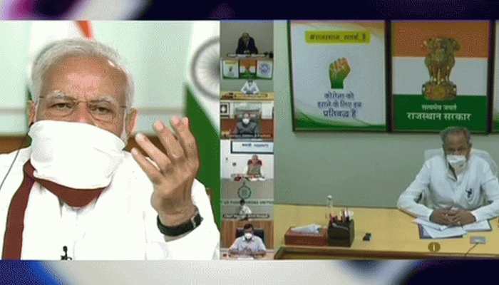 PM Narendra Modi, CMs wear mask during meeting on coronavirus COVID-19 ...