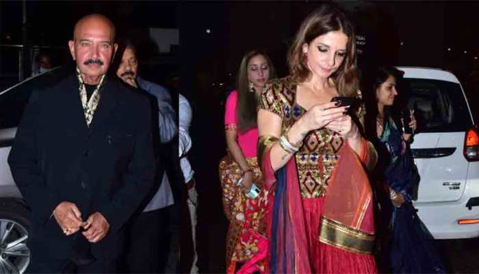 Hrithik Roshan's ex-wife Sussanne Khan, father Rakesh Roshan at Anushka Ranjan-Aditya Seal's ...