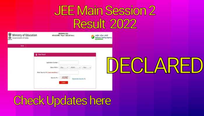 JEE Mains Result 2022 (DECLARED) LIVE: Session 2 result OUT, check cut ...