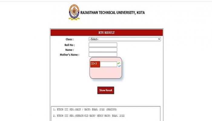 RTU 2022: Result for 3rd Sem B.Tech Exams RELEASED at rtu.ac.in- Direct ...