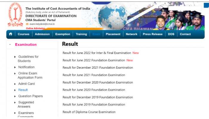 ICMAI CMA June Result 2022: Results for Inter, Final and Foundation ...