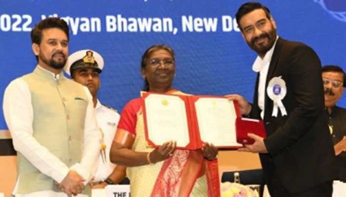 Ajay Devgn reacts to his National Award honour, shares video of his big ...
