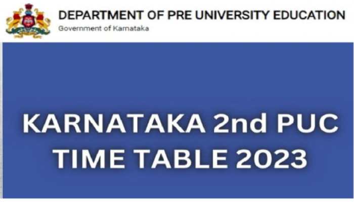 Karnataka 2nd PUC Exam Time Table 2023 RELEASED at pue.kar.nic.in ...