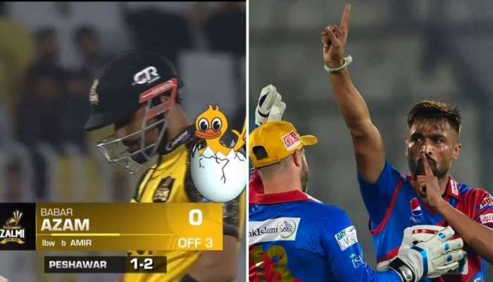 Watch Babar Azam Trolled As Mohammad Amir Removes Him For Duck In Psl