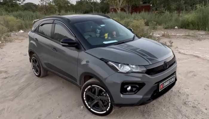 India's First Tata Nexon SUV Modified With Nardo Grey Body Wrap Looks ...