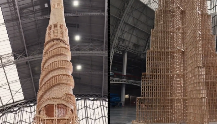 World’s Tallest Tower Of Wooden Toy Blocks Comes Crashing Down ...