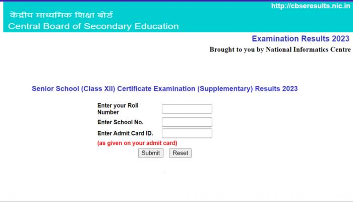 cbseresults.nic.in, CBSE Class 12 Compartment Result 2023 DECLARED At cbseresults.nic.in- Direct ...