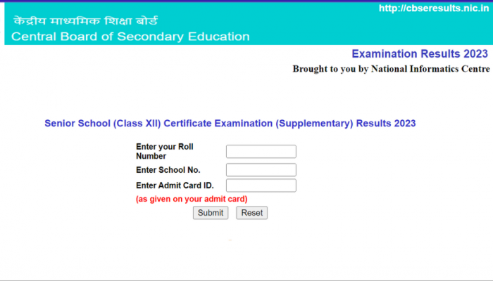 cbseresults.nic.in, CBSE Class 12 Compartment Result 2023 DECLARED At cbseresults.nic.in- Direct ...