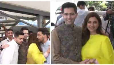 Newlyweds Parineeti Chopra, Raghav Chadha Arrive In Delhi, Couple Looks Dashing In Bright ...