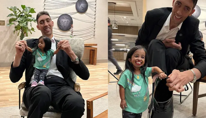 World's Tallest Man And Shortest Woman Meet For 'Top Secret Project ...