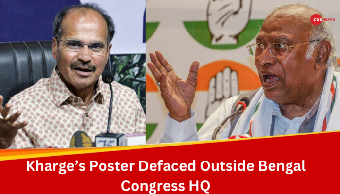 Kharge's Posters Defaced Outside Bengal Congress HQ After Snub At Adhir Ranjan Chowdhury | India ...